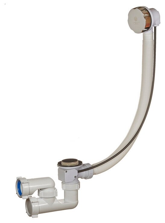 А-2808 Сифон для ванны (обвязка) орио 1 1/2"х40, регулируемый, с переливом (полуавтомат)