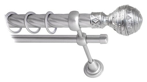 Карниз металлический Винтаж, 2-рядный, витой, D-25/16 мм, цвет Сатин, 2 м.