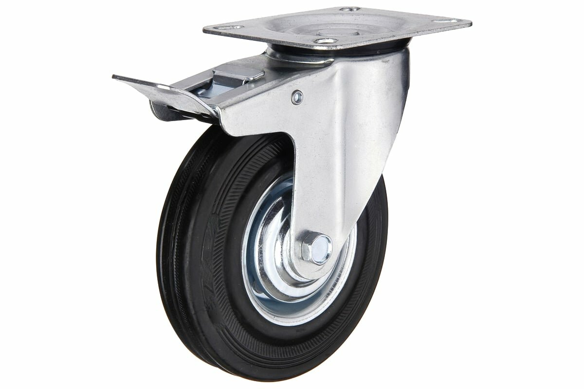 MFK-TORG SCB42 Колесо промышленное поворотное с тормозом 100 мм для оборудования и тележек