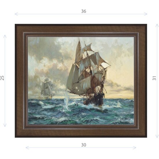 Картина Декор Депо Монтегю Доусона Парусная шхуна Матовая бумага в раме без стекла 31х36 см