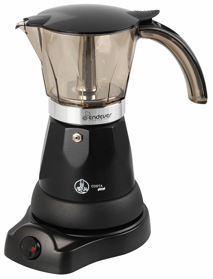 Кофеварка гейзерная Endever Costa-1020, черный/серебристый (70109)