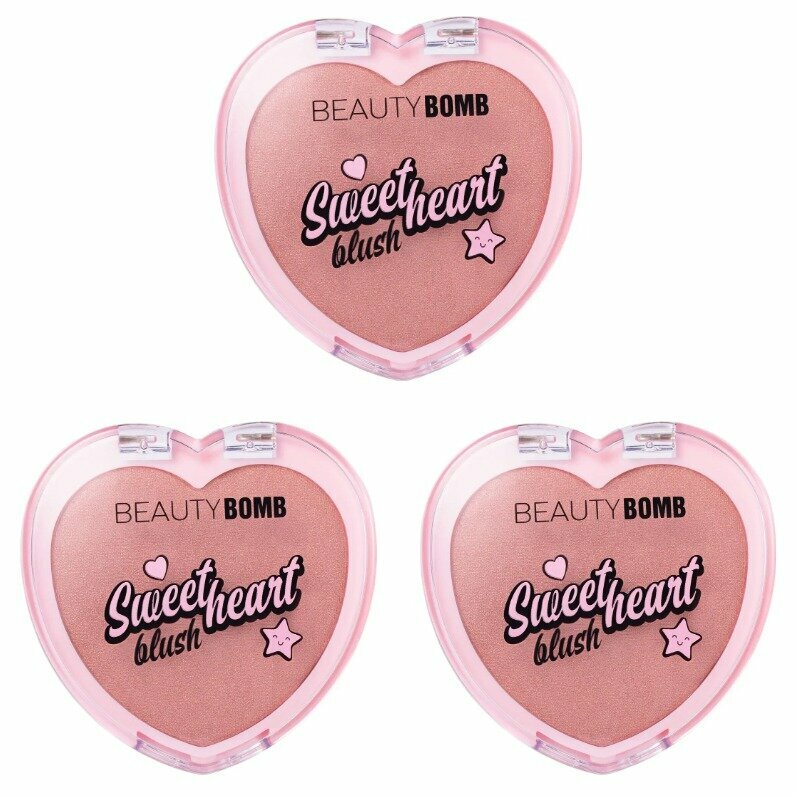 Румяна Beauty Bomb Blush Sweetheart тон 03, персиковый, 3,5 г, 3 шт