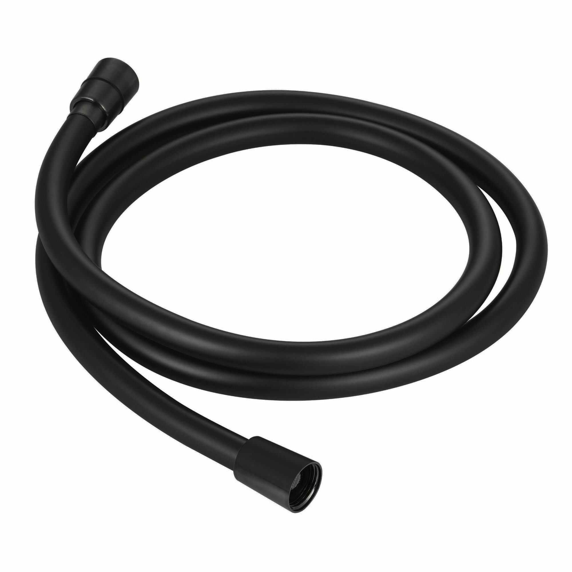 Шланг душевой AQUAme, 1000 мм, с латунными коническими гайками и защитой от перекручивания, цвет черный матовый