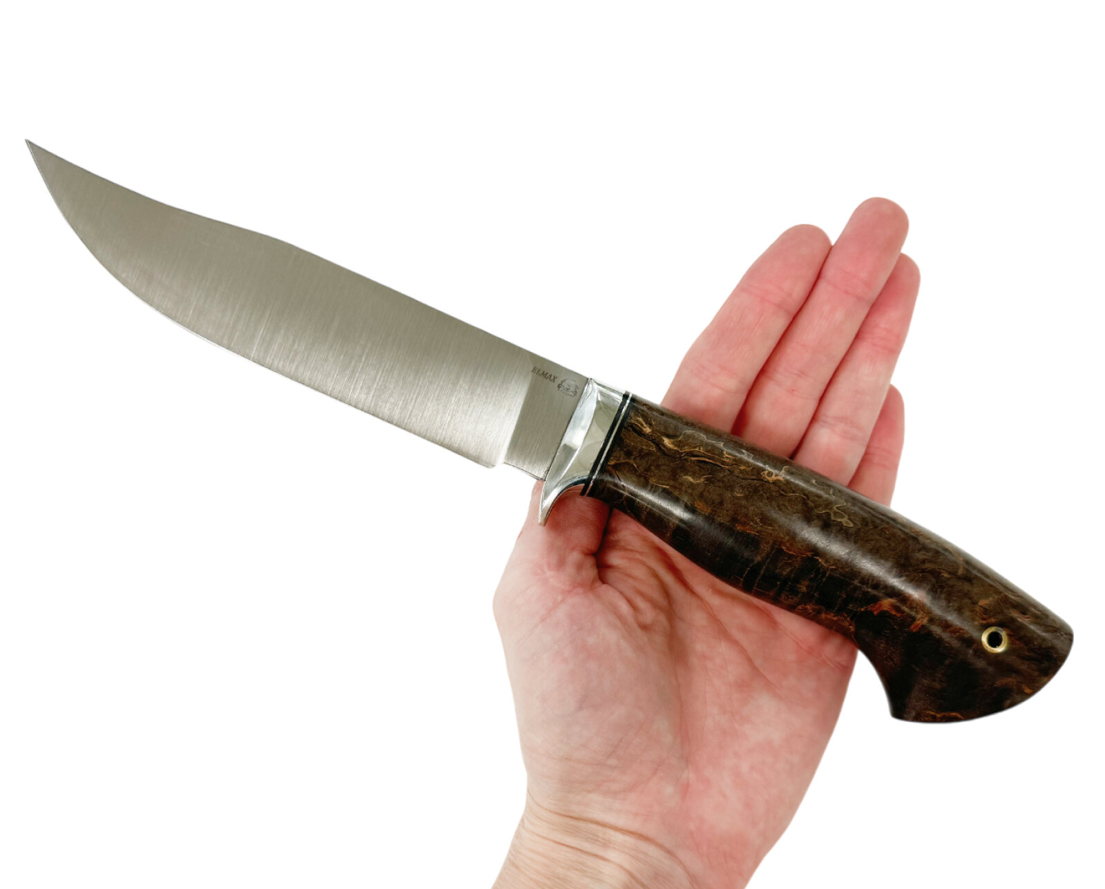 Нож Рысь, сталь ELMAX, карельская берёза