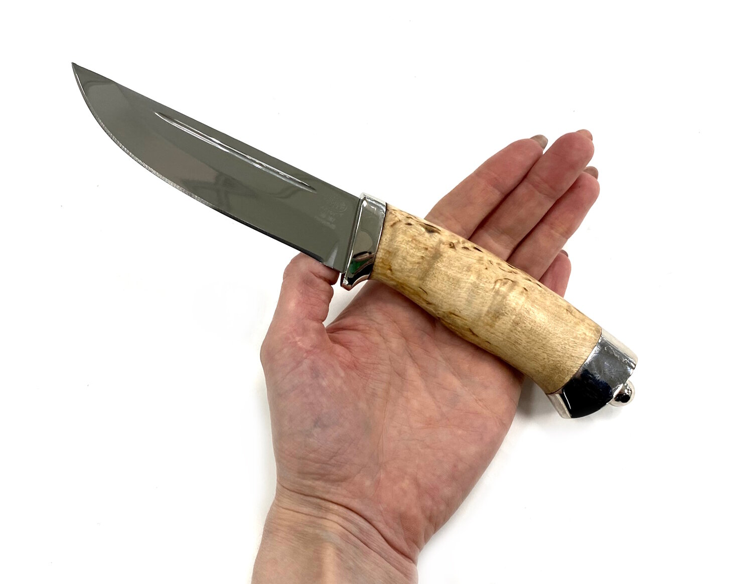 Нож Н86, сталь ЭИ-107, карельская берёза, никель, ззосс