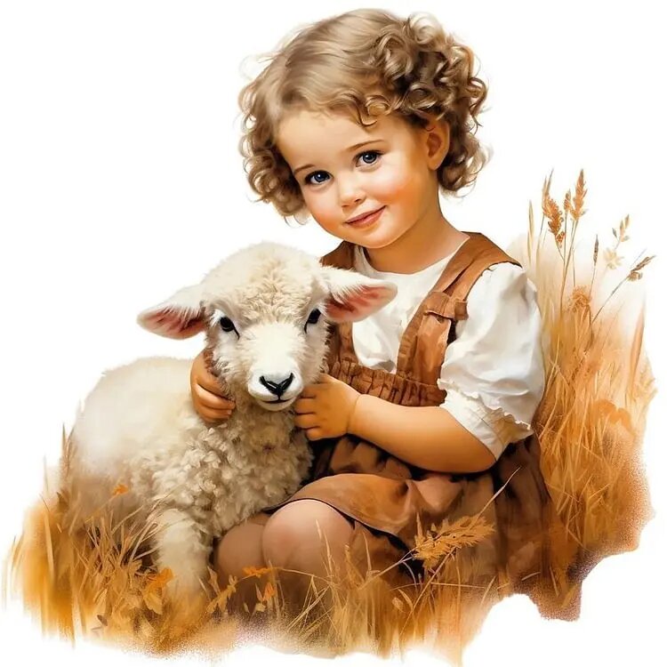 HUACAN набор для вышивки крестом портрет мальчика 40x40cm, 2406, 11CT white canvas