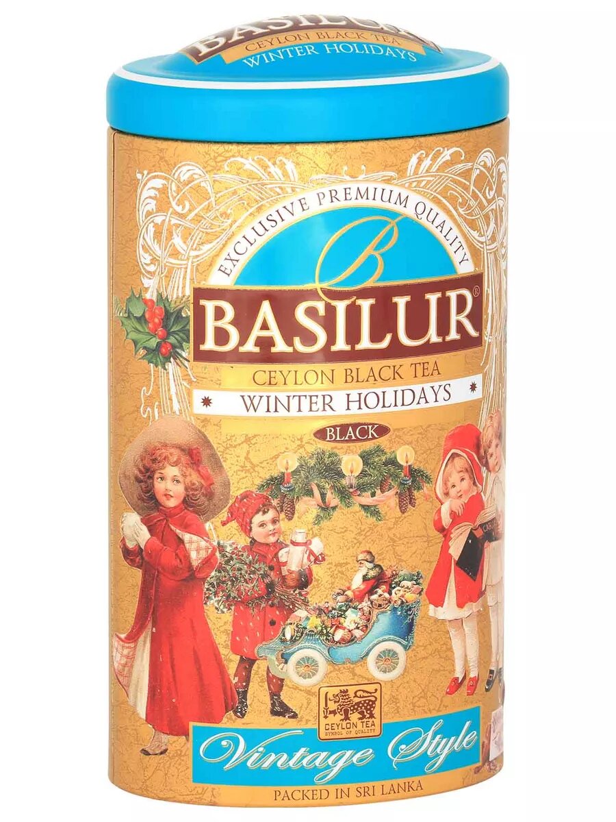Чай черный листовой Basilur Винтаж "Зимние каникулы", 100 г подарок