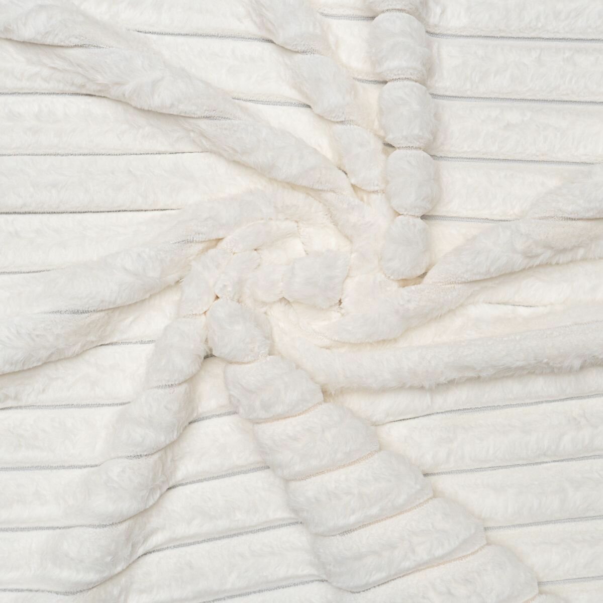 Мех искусственный для рукоделия и шитья, отрез 50х140 см, белый с полосами