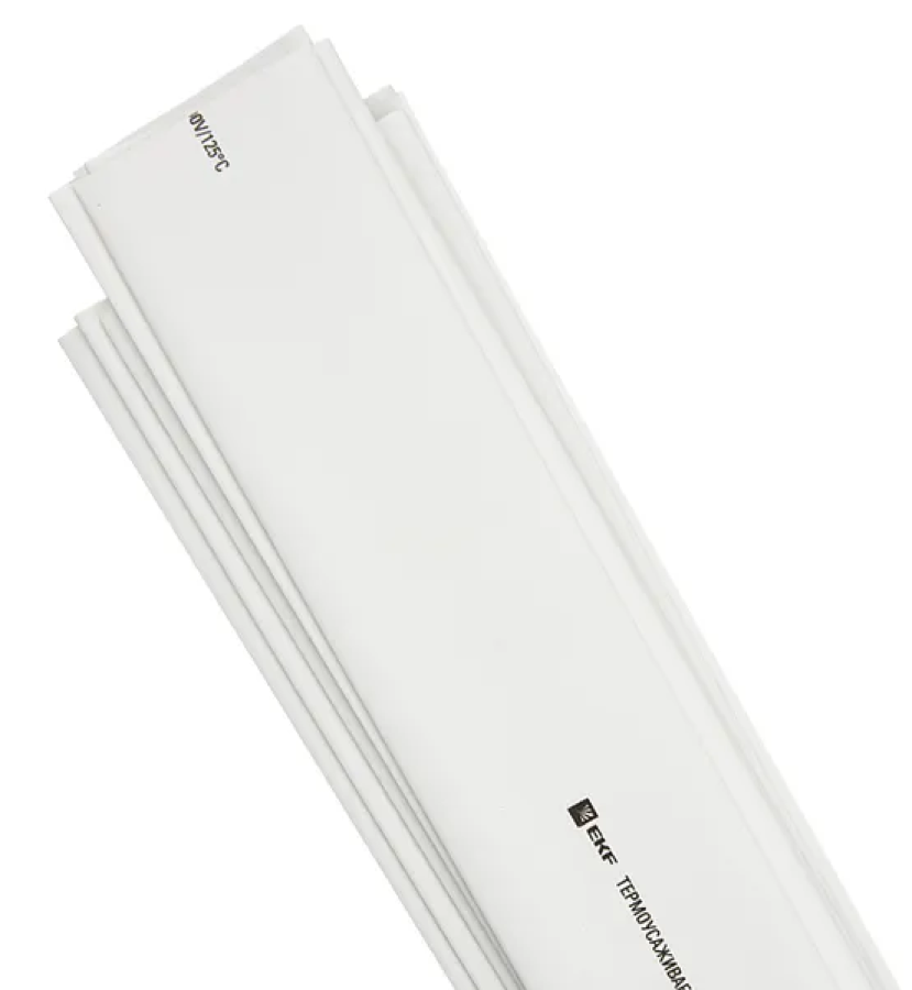 Термоусадочная трубка EKF / ЕКФ PROxima ТУТнг без клеевого слоя 20/10 полиолефин белая длина 1м диаметр 20(10)мм, tut-20-w-1m, 1шт. / термотрубка