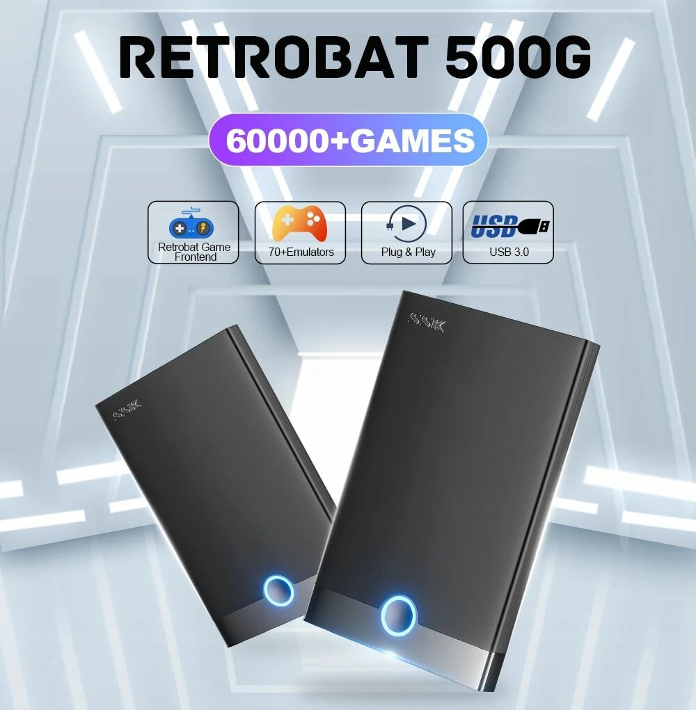Супер консоль Retrobat игровой HDD 60000 + эмуляторы Ретро видеоигр для PS2/PS1/PSP/DC/SS/MAME Plug