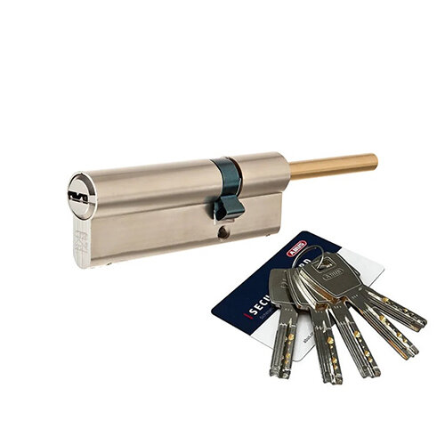 Евроцилиндр "Abus" X6R491 55x30 мм шток (никель)