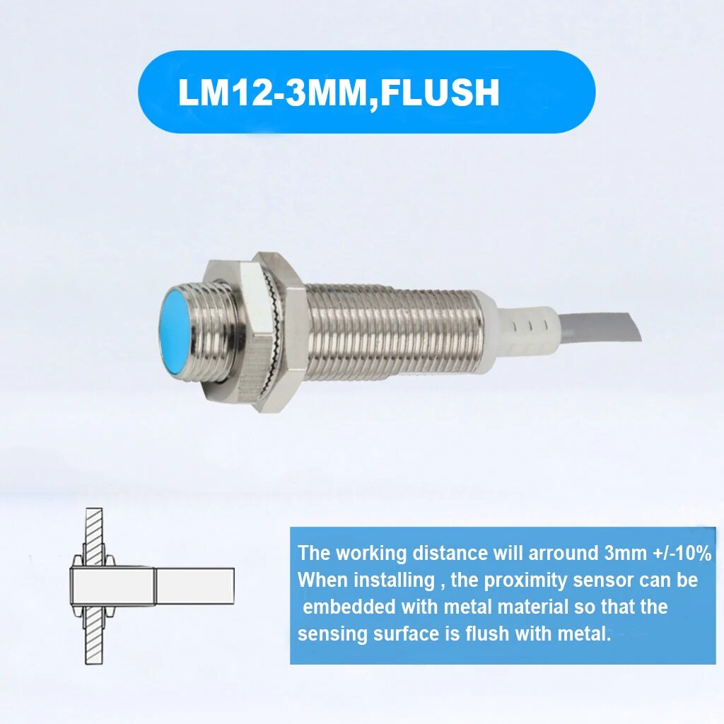Индуктивный датчик приближения Cloweit LM12, 3MM DISTANCE, NPN NO
