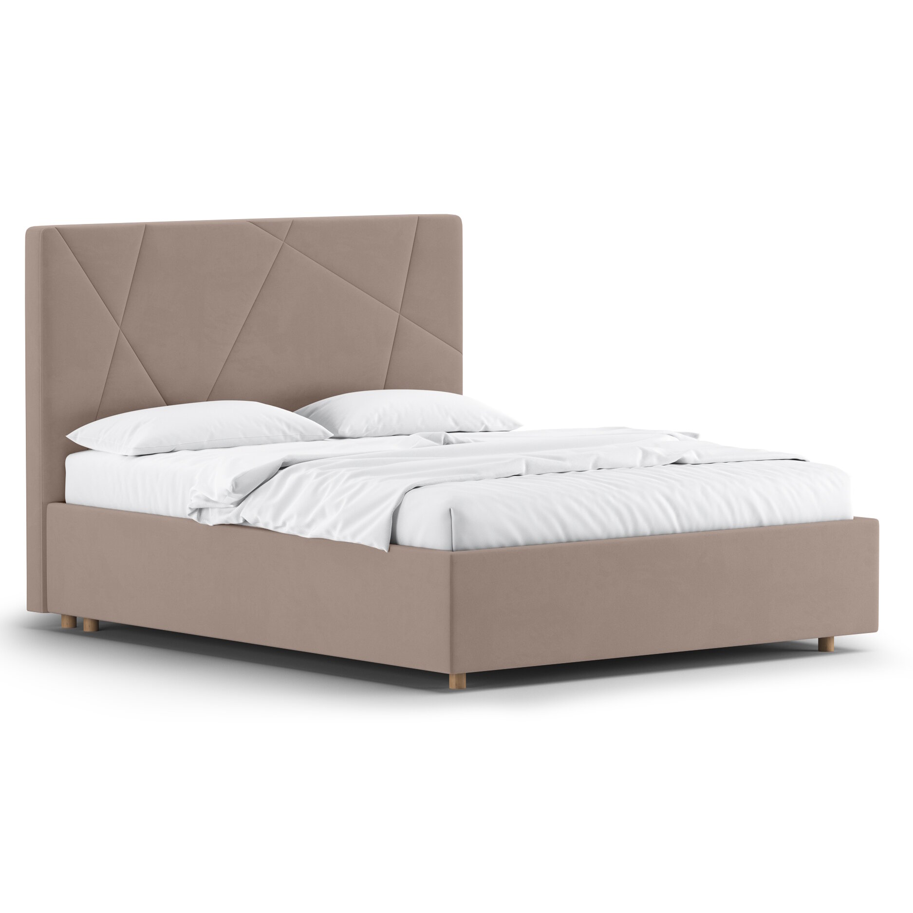 Кровать двуспальная с подъемным механизмом WESTENY "ART 608" H6, 211х217х130, 200х200, бежевый велюр
