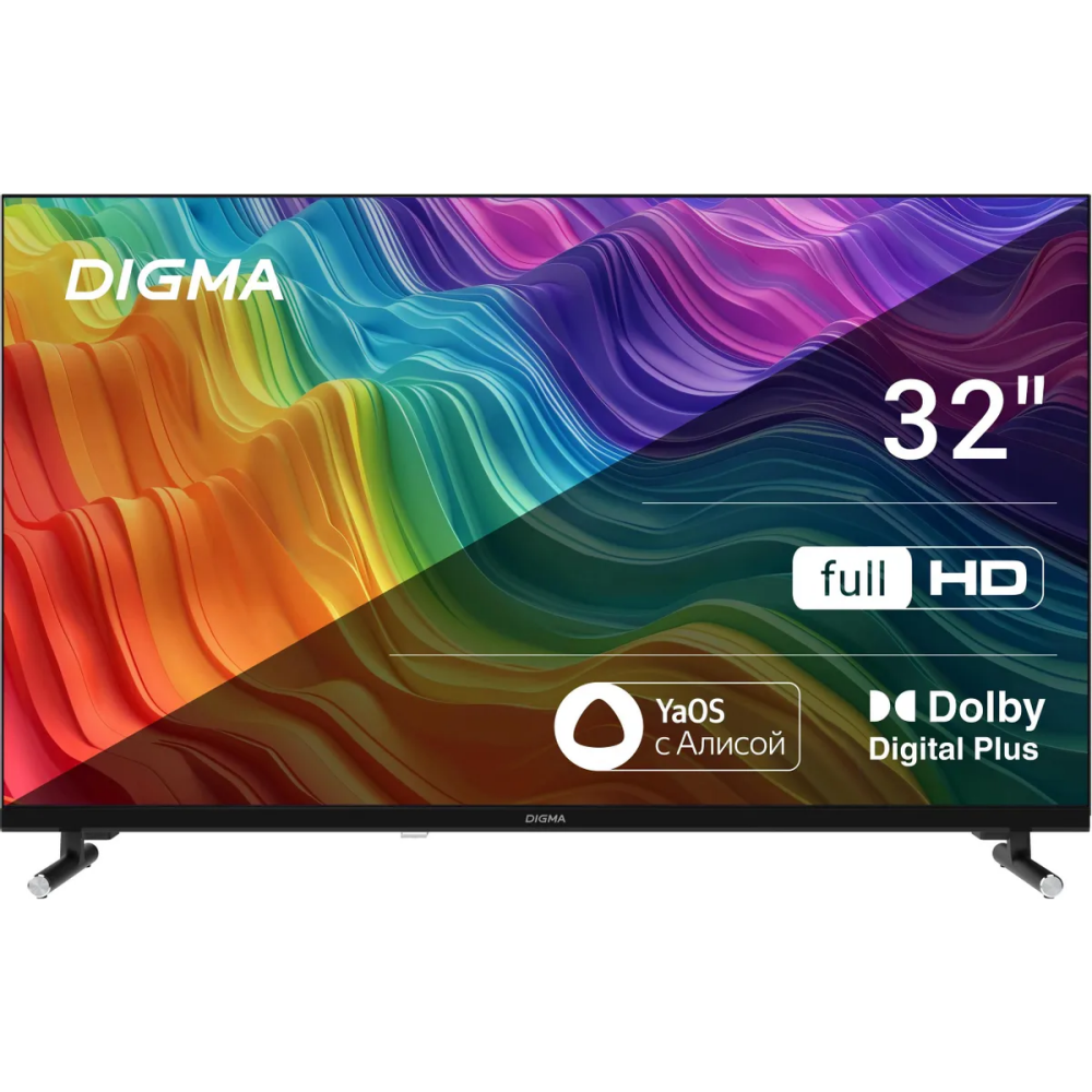 Телевизор Digma DM-LED32SBB33 YaOS FULL HD разрешение 1920x1080 32" частота обновления 60 Гц LED