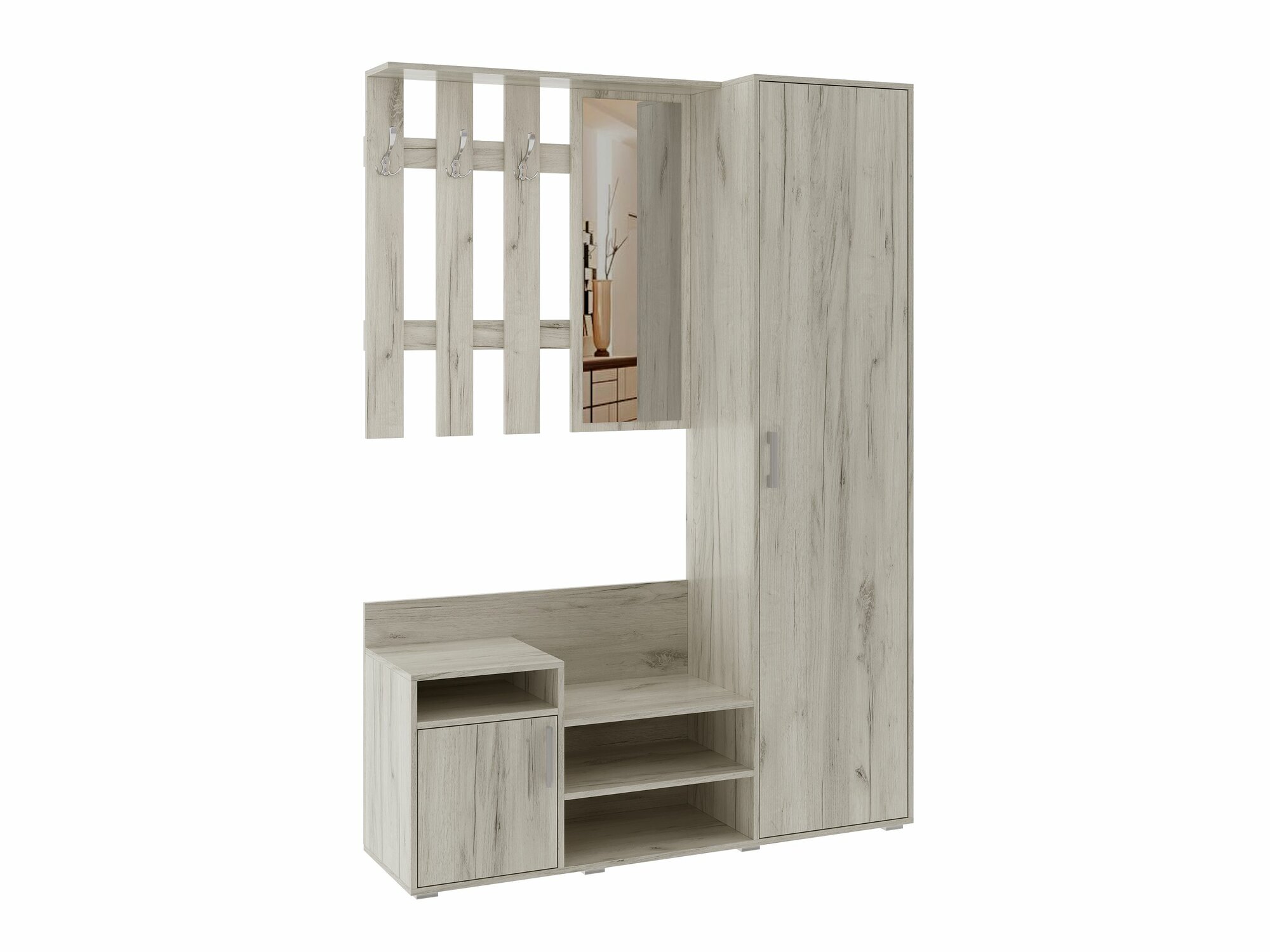 Прихожая Визит (Дуб Крафт Белый/Дуб Крафт Белый) (Миф)