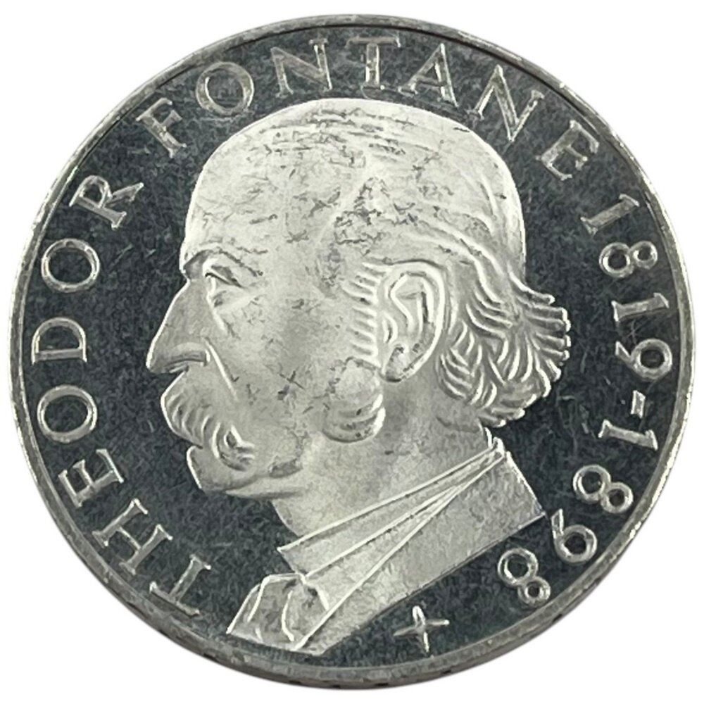 ФРГ (Германия) 5 марок 1969 г. (150 лет со дня рождения Теодора Фонтане) (G)