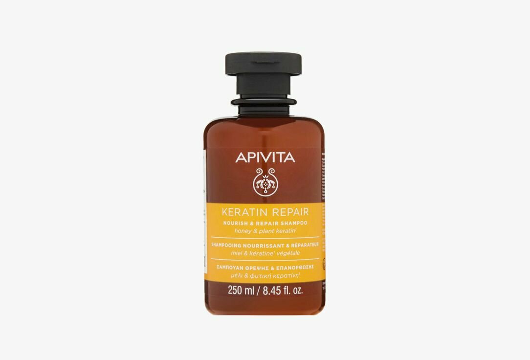 Восстанавливающий шампунь для волос APIVITA honey & plant keratin 250 мл