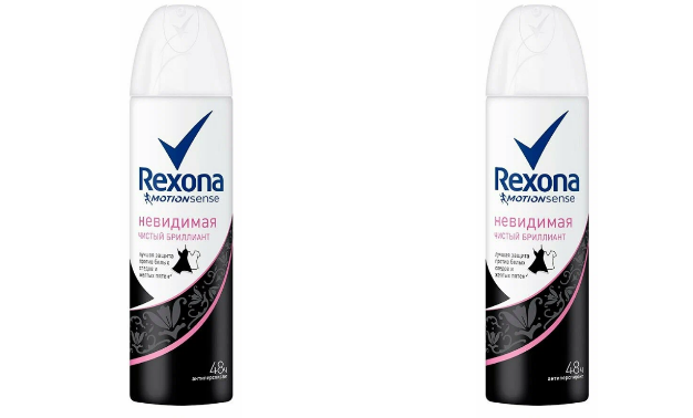 Антиперспирант-аэрозоль Рексона Невидимая чистый бриллиант, 150 мл, 2 шт