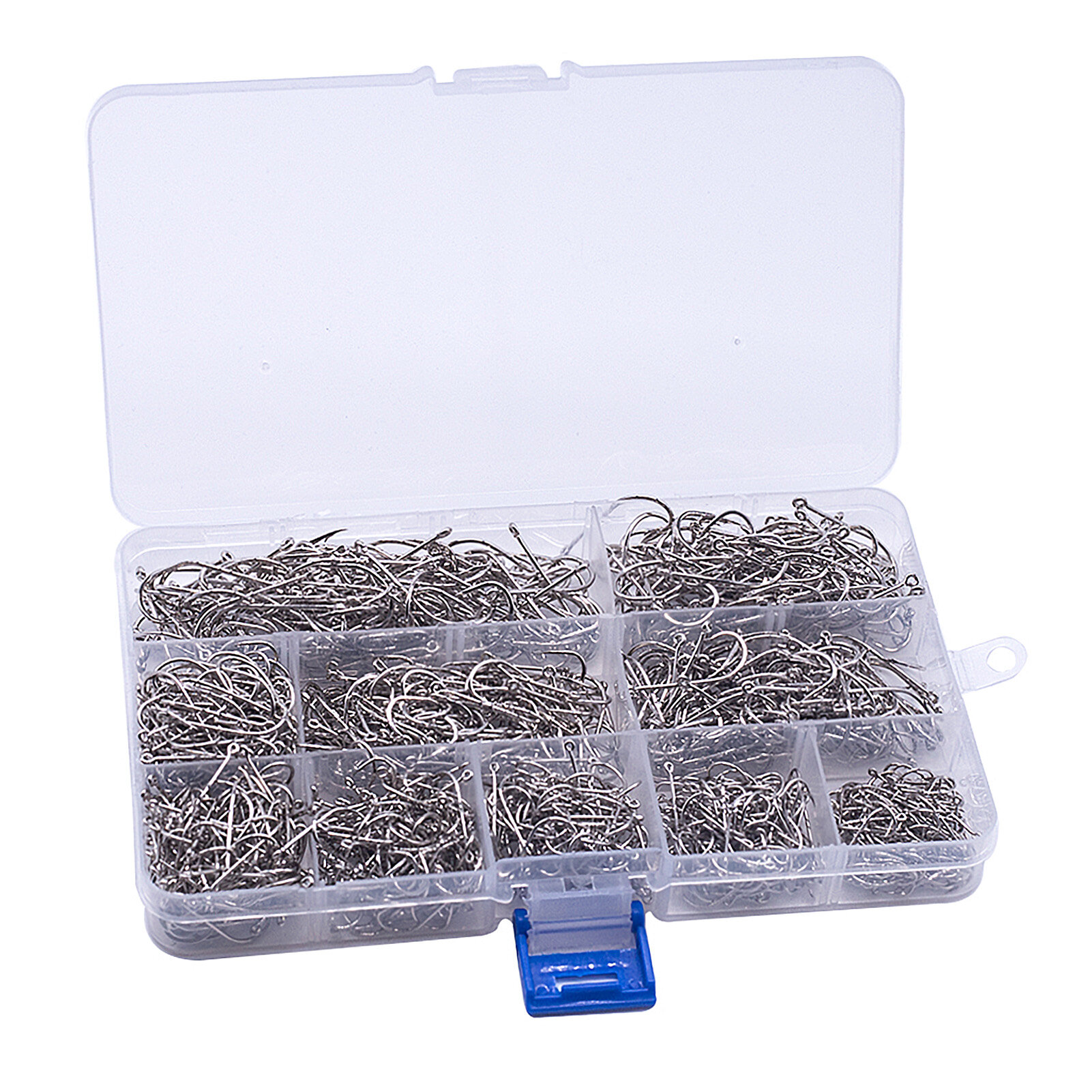 1000pcs Baitholder Fishing Hooks Forged Long Shanked Hook Double Barbed J