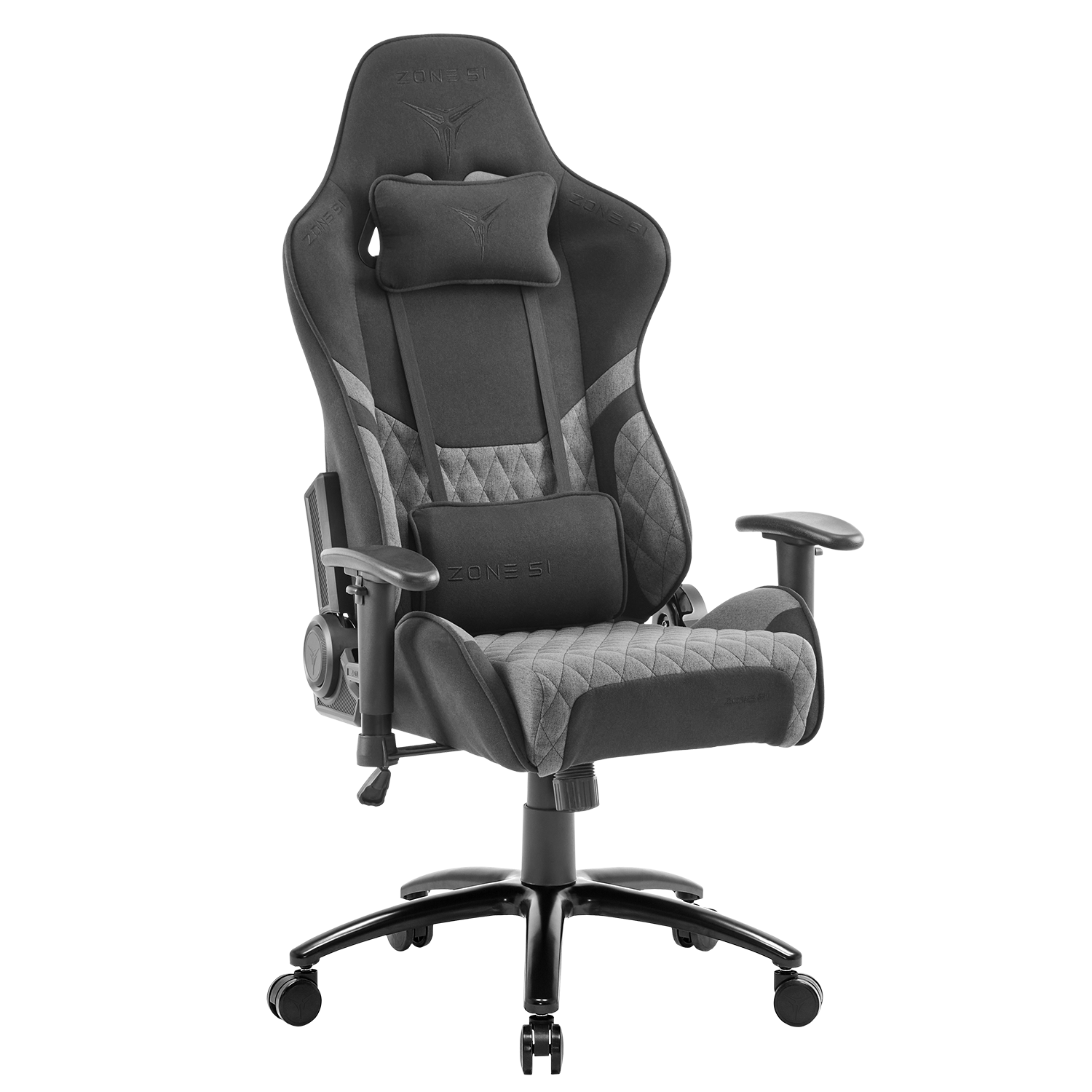 Кресло компьютерное игровое ZONE 51 CLUBPOINT X-Weave Grey, ткань, серый