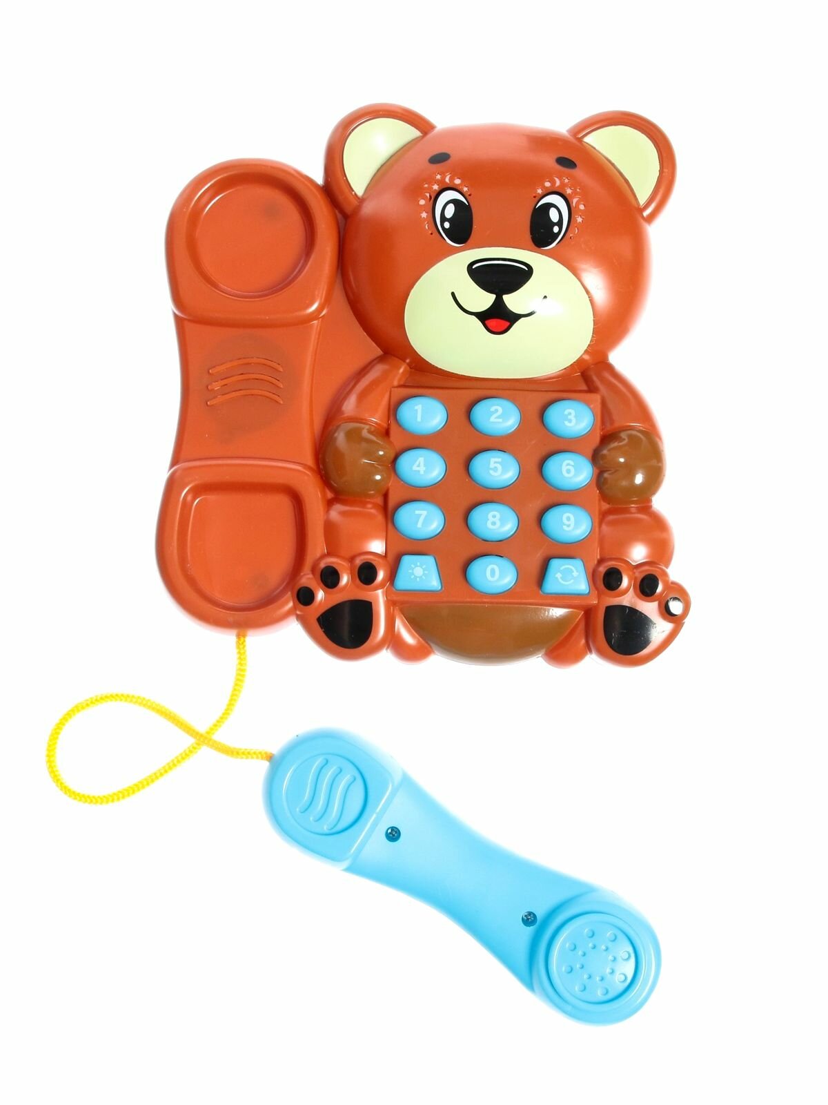 Детская музыкальная игрушка "Весёлый мишка" со звуковыми и световыми эффектами, развивающая интерактивная игрушка для малышей, учим слова и цифры