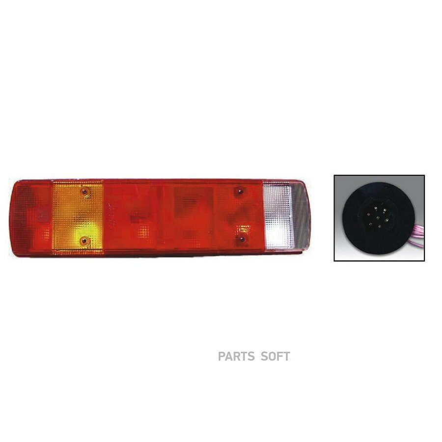 Фонарь задний SCANIA левый 124 с подсветкой от официального дистрибьютора, SERTPLAS, артикул 0093LL74