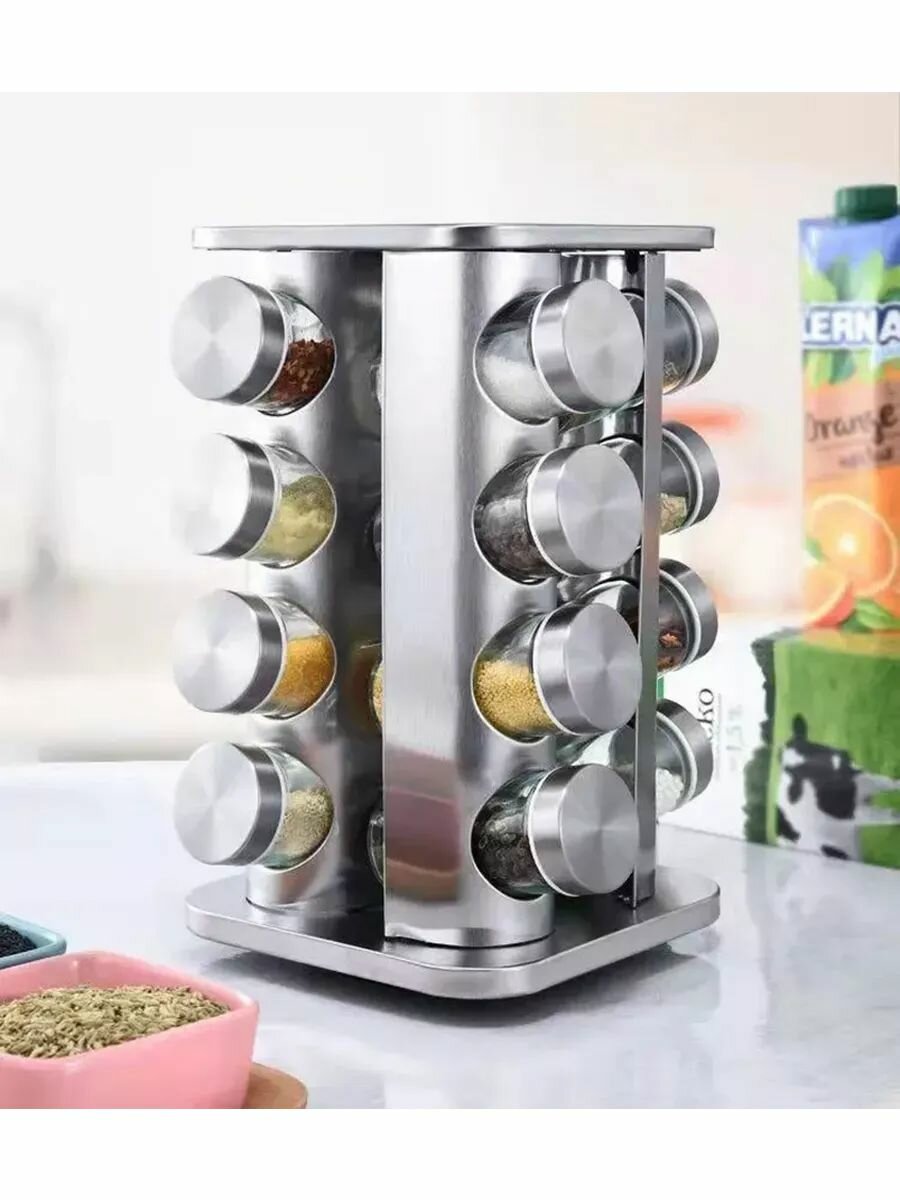 Органайзер кухонный для специй и приправ вращающийся 16шт