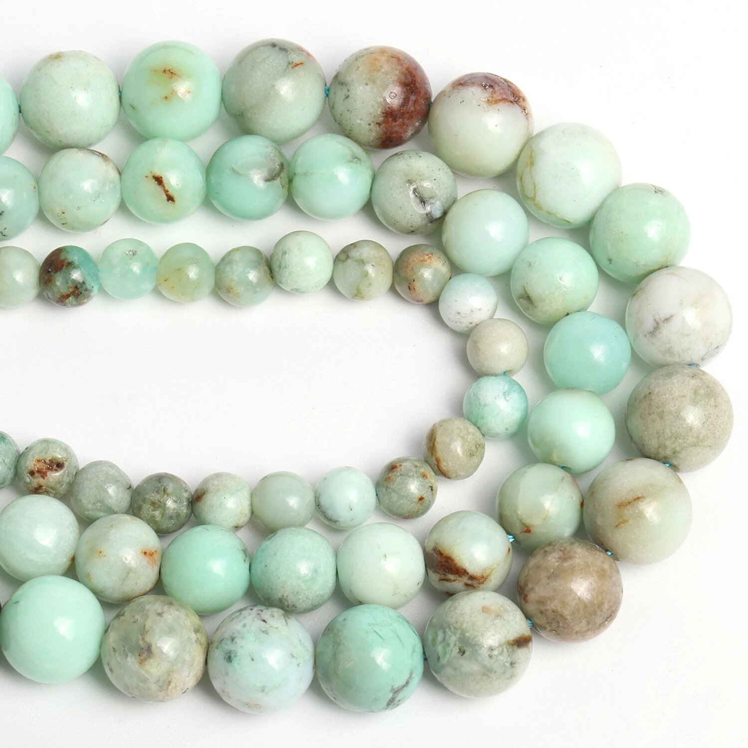 Бусины AOHAYOOMQ из камня 4-12 мм 6mm about 30pcs, Chrysoprase