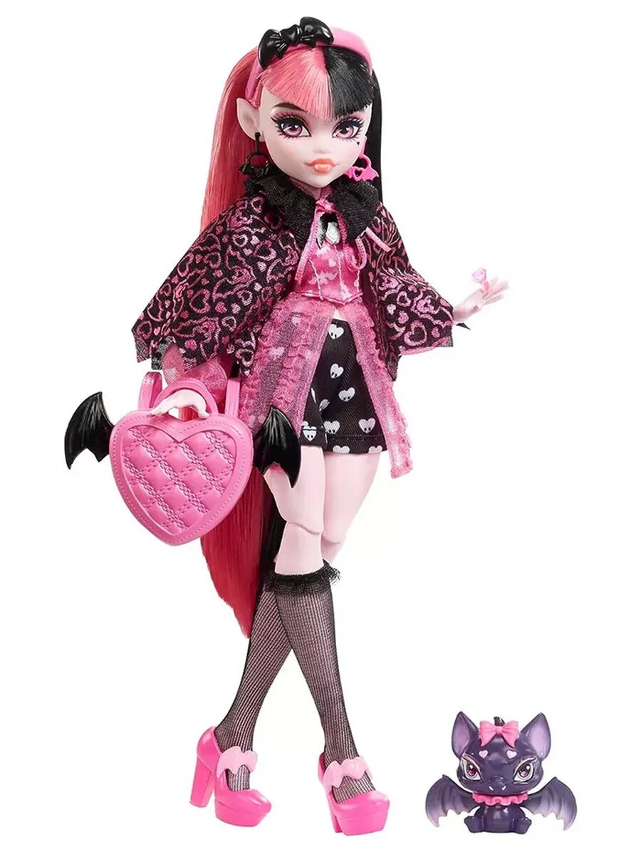 Кукла Monster High "Draculaura" HHK51, шарнирная, вращающаяся голова, 30 см