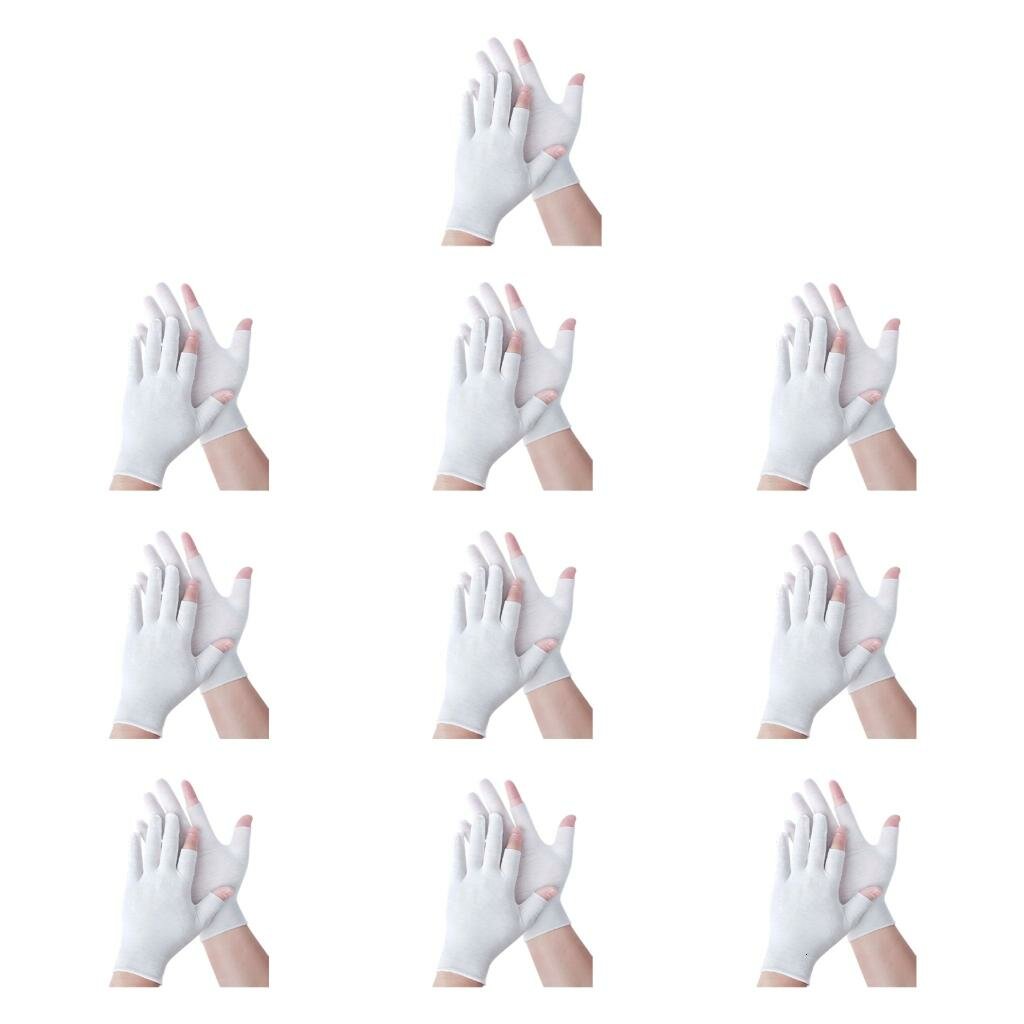 10 пар перчаток без пальцев для использования с сенсорным дисплеем, дышащий хлопок, идеальный сценарий работы