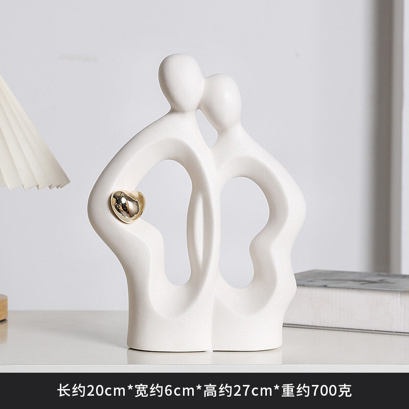 Креативные абстрактные керамические фигурки для пар, декор для гостиной, телевизионного шкафа, винного шкафа, новоселье