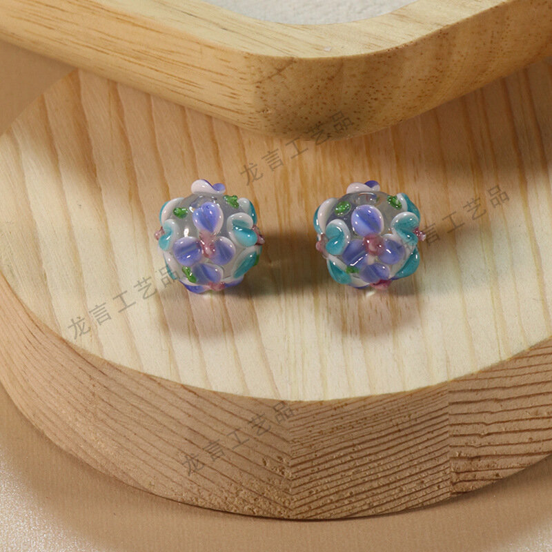 Двухцветные лепестки бусины браслет ожерелье золотой песок обмотки орнамент аксессуары стеклянные бусины разбросанные бусины оптовая продажа ювелирных изделий