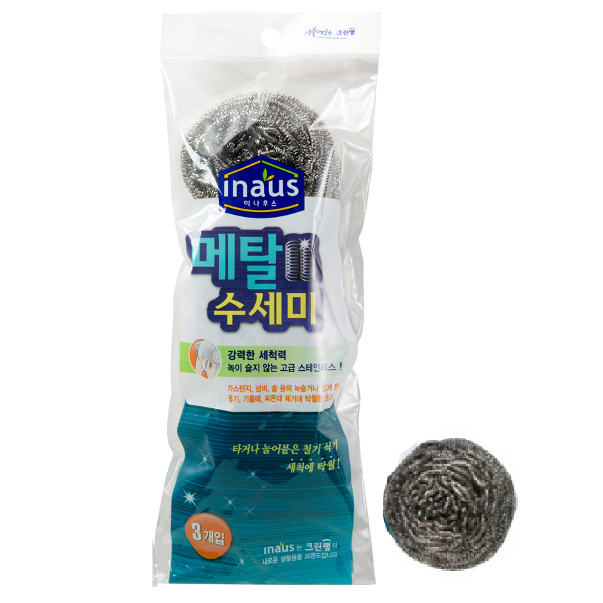 Clean Wrap Губка из нержавеющей стали для мытья посуды 3шт Корея