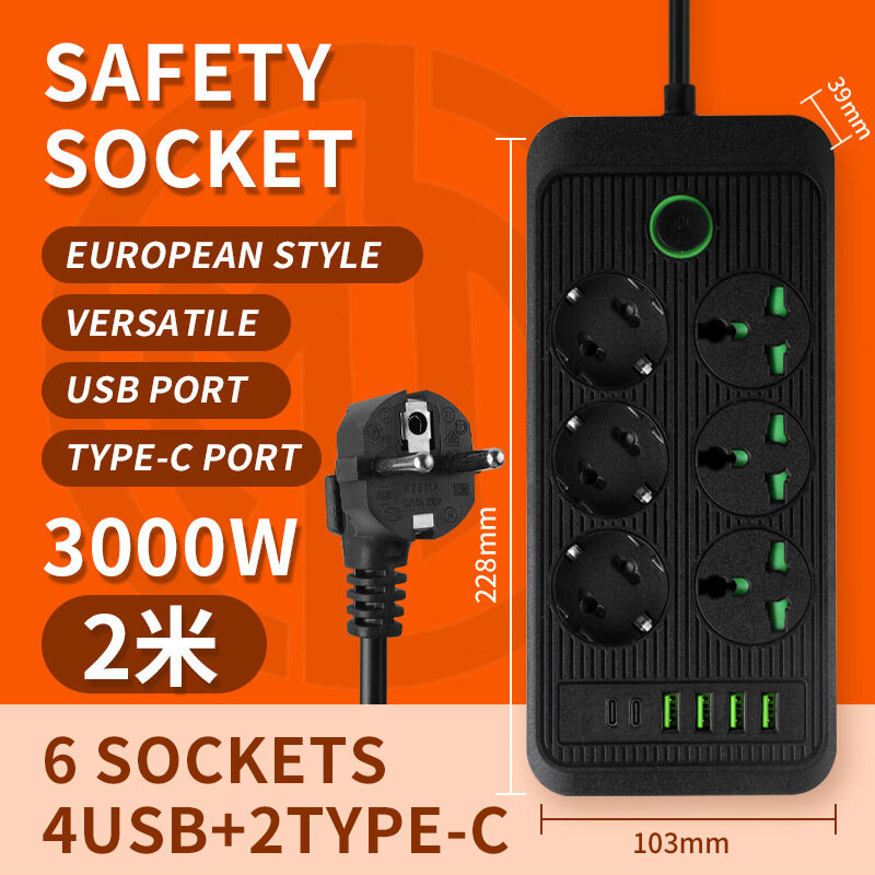 Европейская розетка стандарта ЕС, проводка, русская, немецкая, корейская, круглая розетка ЕС, выключатель, бытовая розетка, мульти USB