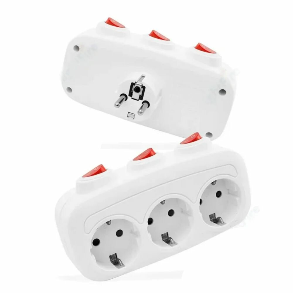 Европейский удлинитель с 1-3 розетками, адаптер для розеток EU KR FR с выключателем типа E (вкл/выкл), стандартный адаптер питания ЕС.