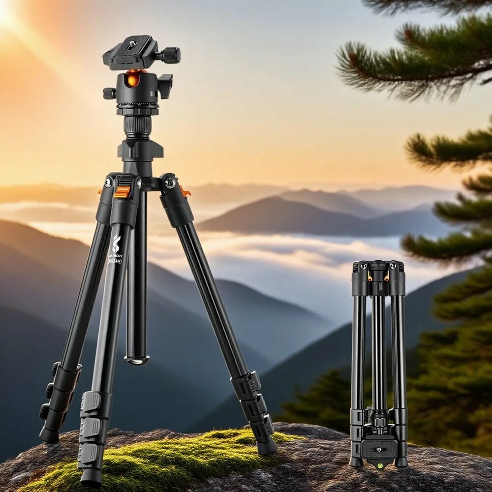 Портативный штатив для камеры K&F CONCEPT из алюминиевого сплава, 160 см/62,99 макс.