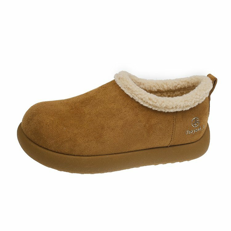 ВесКеды ИзнСтой AIS Мокасины Женщины Осень Зима Плоский Биркенсток Флис Нескользкий Каузал/Camel