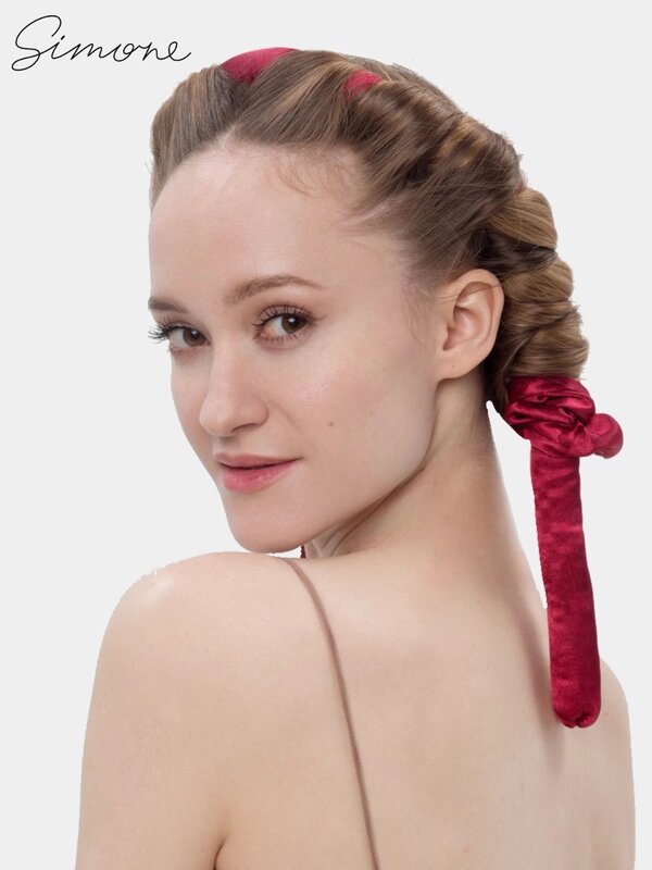 Simone17, Ободок для кудрей, атлас, бигуди для волос, для кудрей, локоны, для объема волос