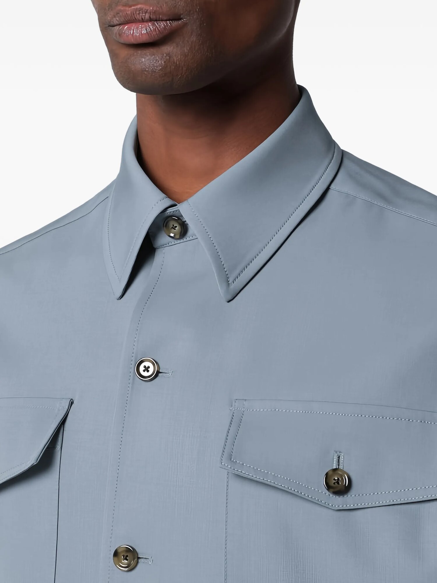 Куртка Lardini Buttoned shirt jacket, размер L, blue — фото 1