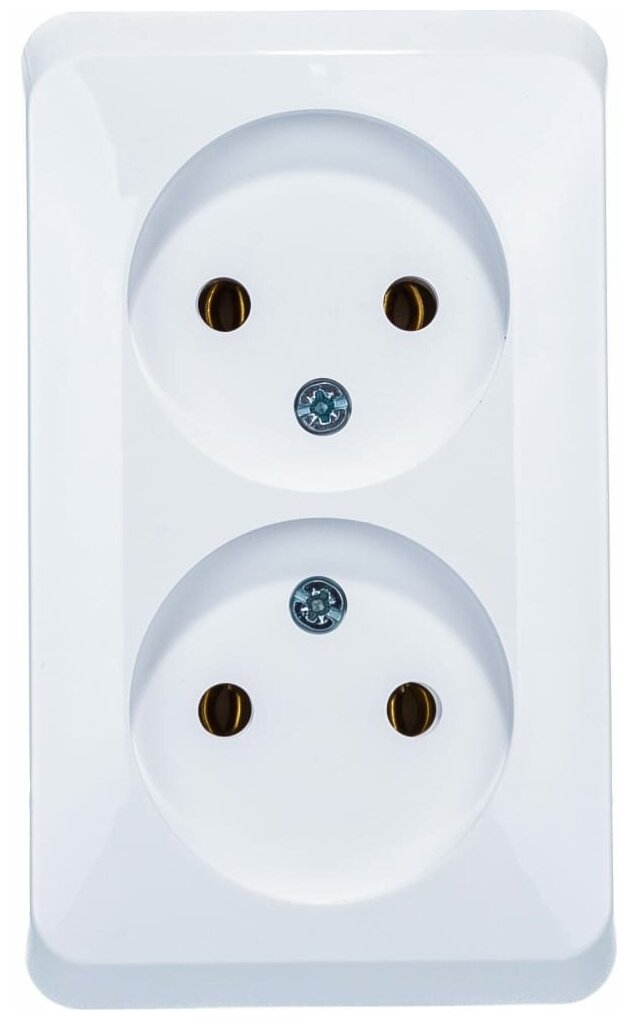 Двухместная розетка Systeme Electric ОП Этюд 16А IP20 без заземл. белая PA16-005B