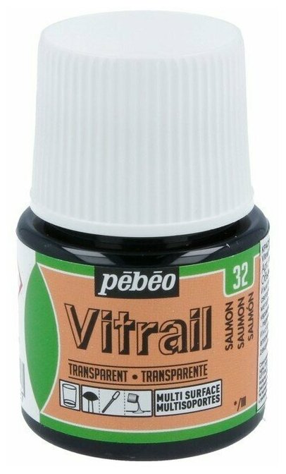 Краска витражная Pebeo Vitrail 45ml, 32 Коралл