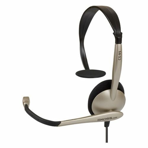 Гарнитура Koss CS-95-USB, для компьютера, накладные, проводные, моно, черный / золотистый [15116377]