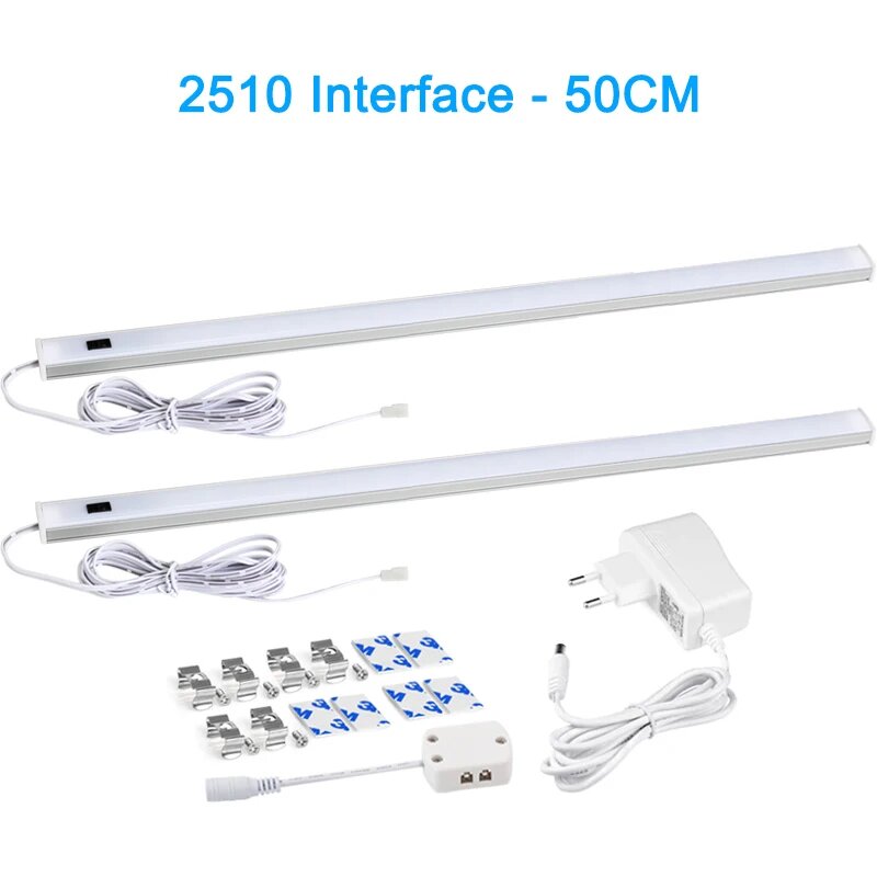 Светодиодный светильник под шкафом для кухни, ручной переключатель, датчик движения PIR, лампа для гардероба, 30/40/50 см, светодиодный ночник