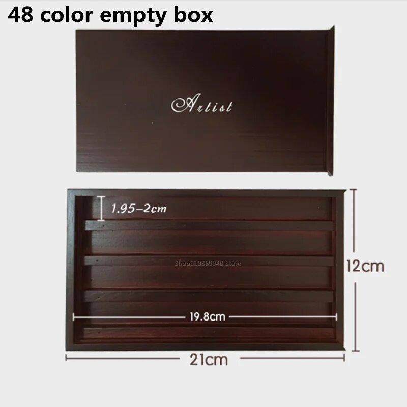 Бамбуковая коробка для акварели 24/36/48 цветов 48 color empty box