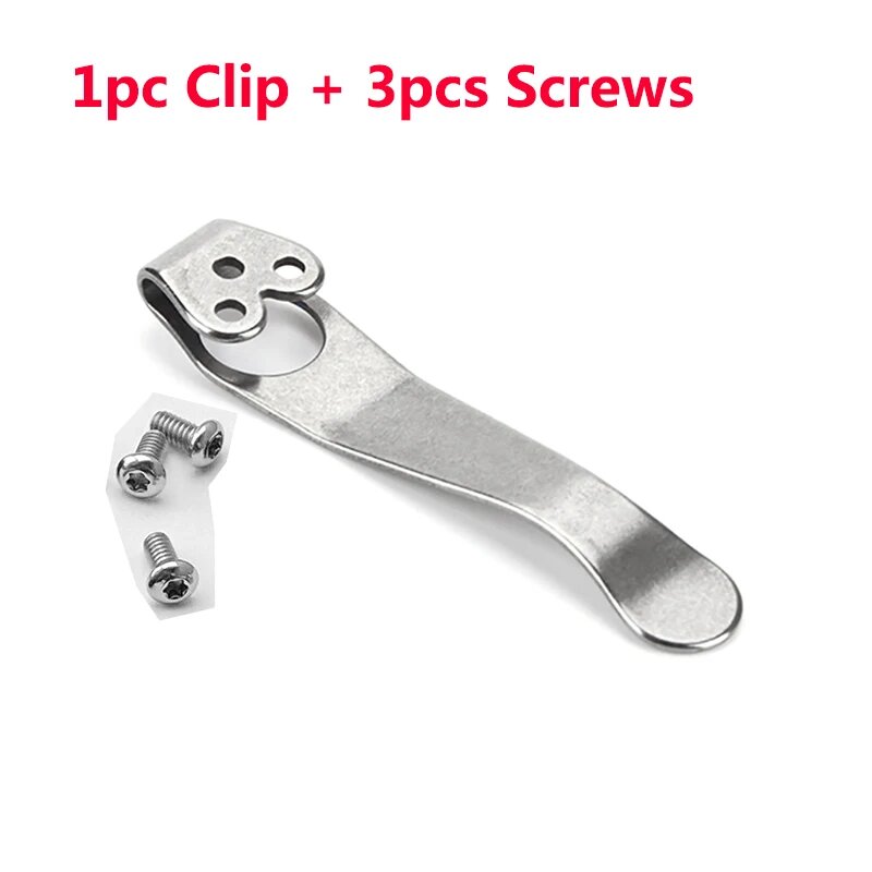 Карманный зажим для ножей Spyderco из титанового сплава 1 Silvery with Screw