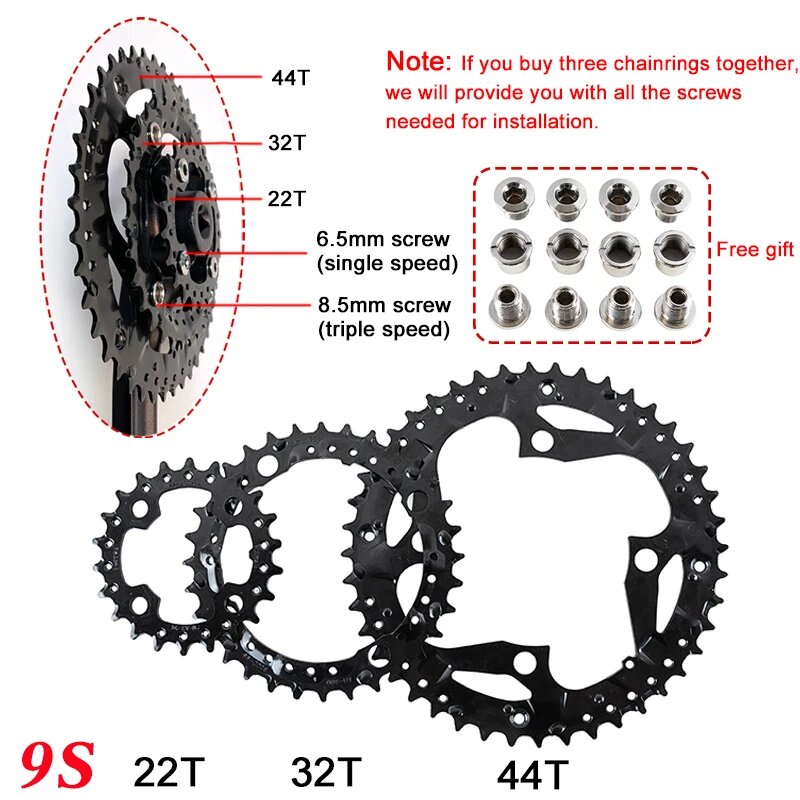Велосипедная звезда MTB 3x9S 22T-32T-44T