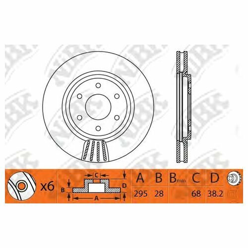 Тормозной диск передний Nibk rn1317 для Nissan NP300, Pathfinder III, Xterra