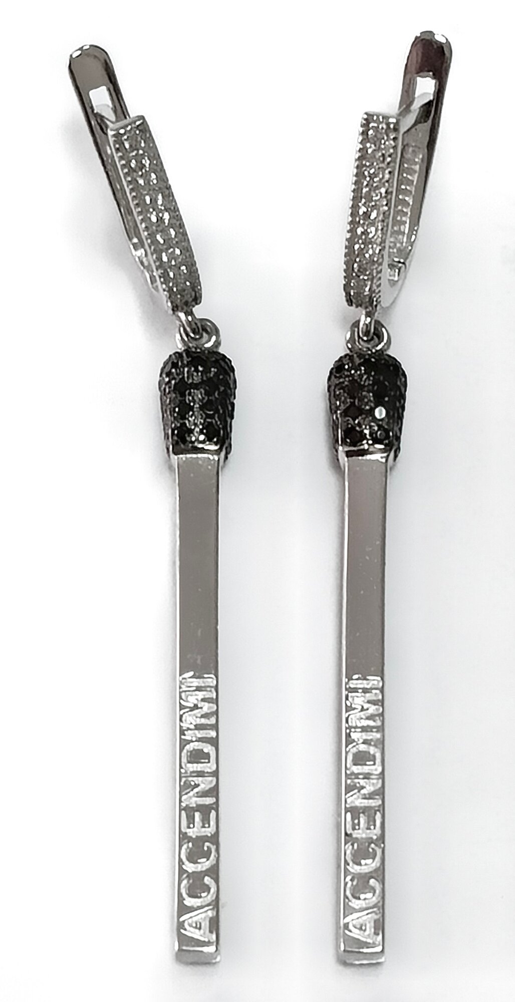 Серьги с подвесками, серебро, 925 проба, родирование, шпинель синтетическая, фианит