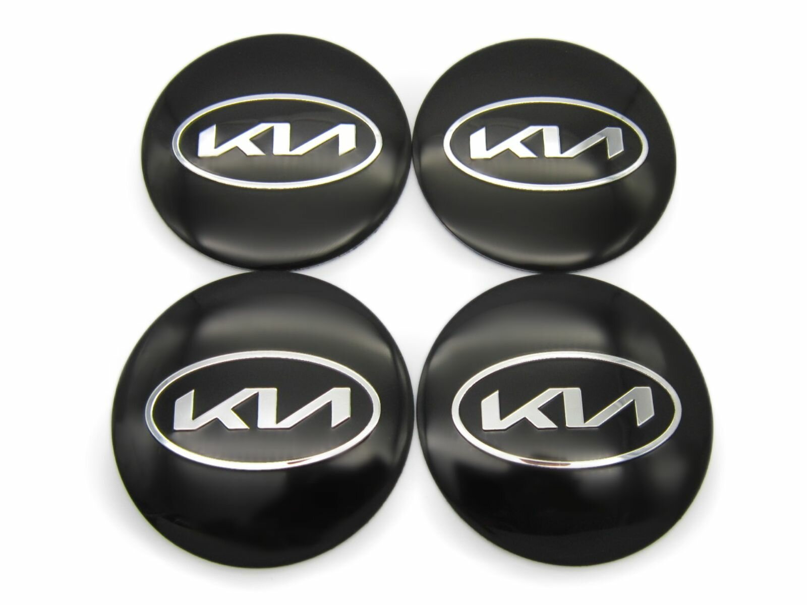 Наклейки на колесные диски Kia new овал black D-60 mm
