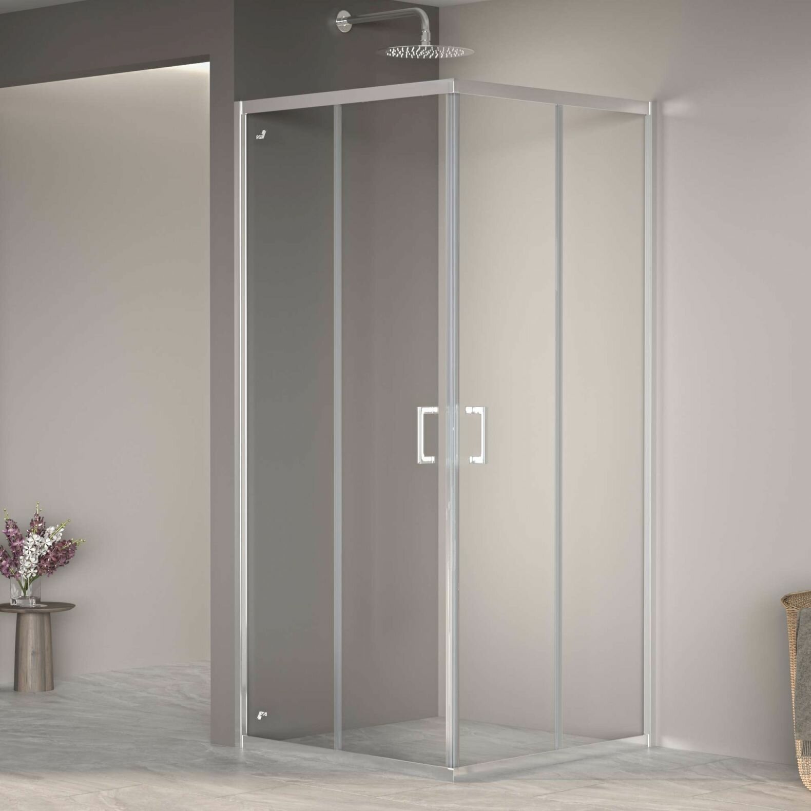 Душевой уголок RGW (РГВ) Passage 100x100x195 см PA-030 квадратный, хром цвет, прозрачное стекло 6 мм, EasyClean (350803000-11)